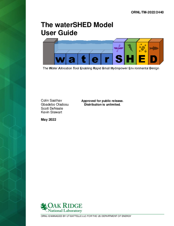 (PDF) The waterSHED Model: User Guide