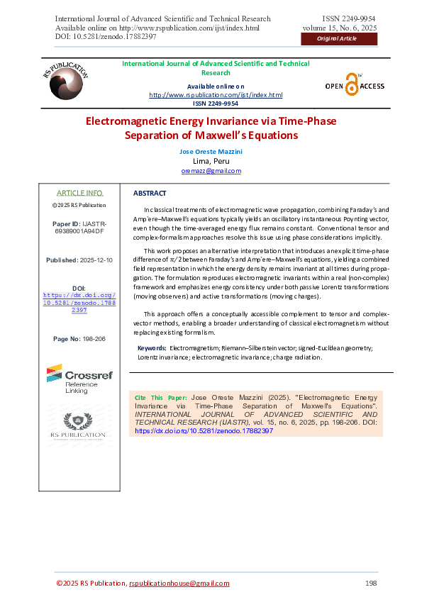 (PDF) Electromagnetic Energy Invariance via Time-Phase Separation of ...