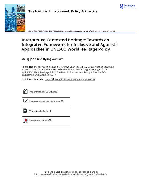 (PDF) Interpreting Contested Heritage: Towards an Integrated Framework ...