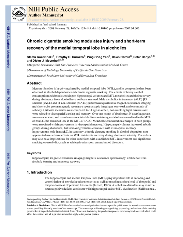 (PDF) Chronic cigarette smoking modulates injury and short-term ...