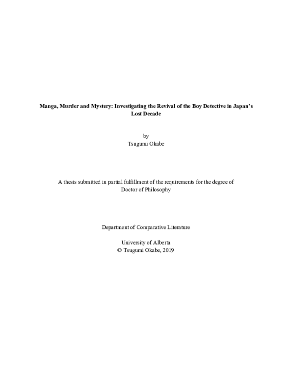 (PDF) Manga, Murder and Mystery: Investigating the Revival of the Boy ...
