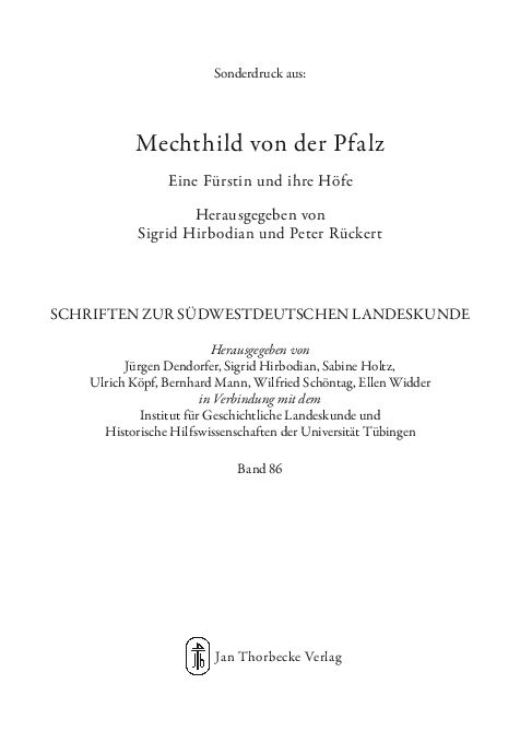 (PDF) Mechthild von der Pfalz und das Haus Württemberg im Spiegel ...