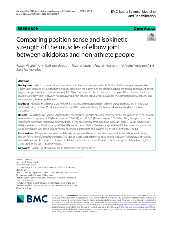 (PDF) Comparing position sense and isokinetic strength of the muscles ...