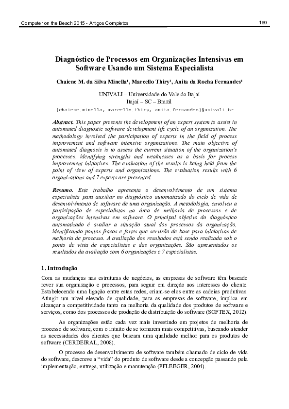 (PDF) Diagnóstico de Processos em Organizações Intensivas em Software ...