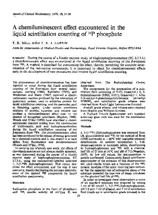 (PDF) A Chemiluminescent Effect Encountered in the Liquid Scintillation ...