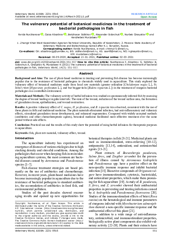 (PDF) The vulnerary potential of botanical medicines in the treatment ...