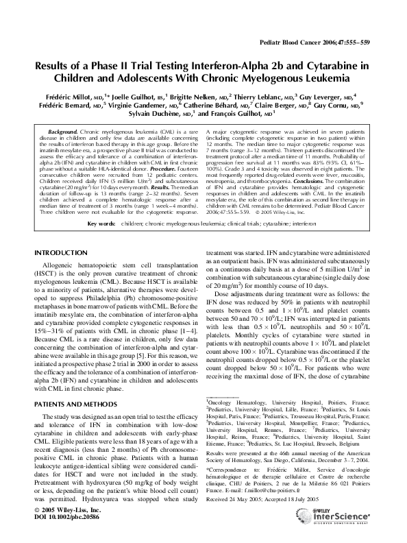 (PDF) Results of a phase II trial testing interferon-alpha 2b and ...