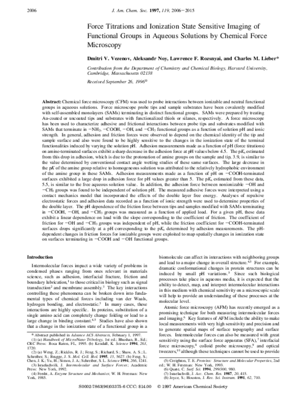 (PDF) Force Titrations and Ionization State Sensitive Imaging of ...