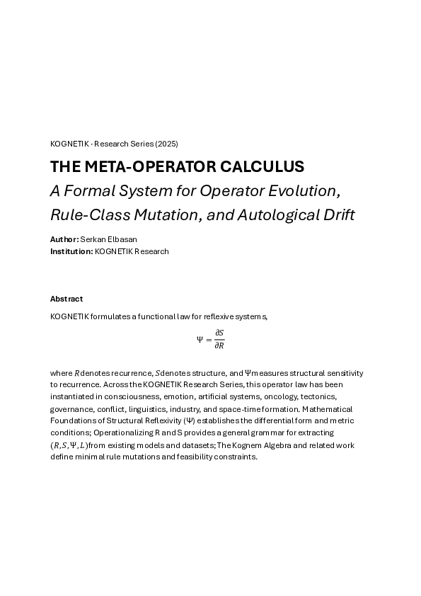 (PDF) THE META-OPERATOR CALCULUS: A Formal System for Operator ...
