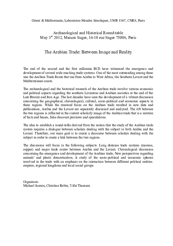 (DOC) Arabian Trade Round-table