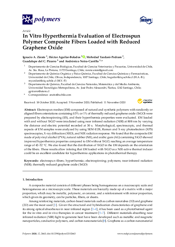 (PDF) In Vitro Hyperthermia Evaluation of Electrospun Polymer Composite ...