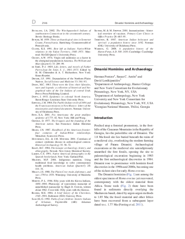 (PDF) Dmanisi Hominins and Archaeology