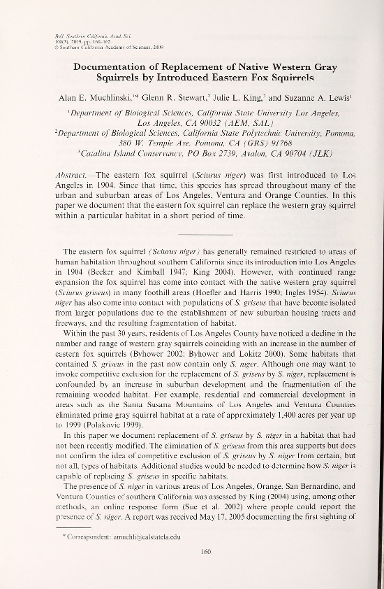 (PDF) Documentation of Replacement of Native Western Gray Squirrels by ...