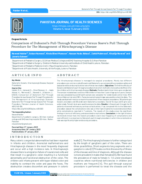 (PDF) Comparison of Duhamel’s Pull-Through Procedure Versus Soave’s ...