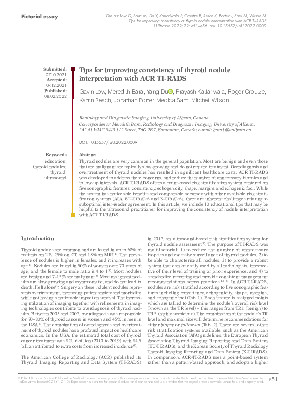 (PDF) Tips for improving consistency of thyroid nodule interpretation ...