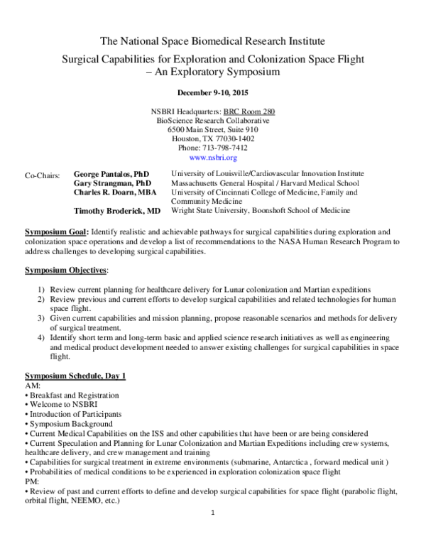 (PDF) Surgical Capabilities for Exploration and Colonization Space ...