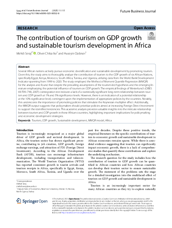 (PDF) The contribution of tourism on GDP growth and sustainable tourism ...