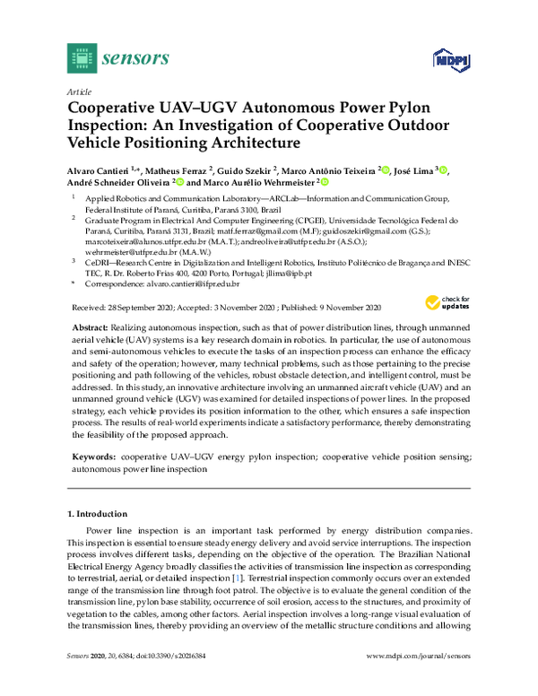 (PDF) Cooperative UAV–UGV Autonomous Power Pylon Inspection: An ...