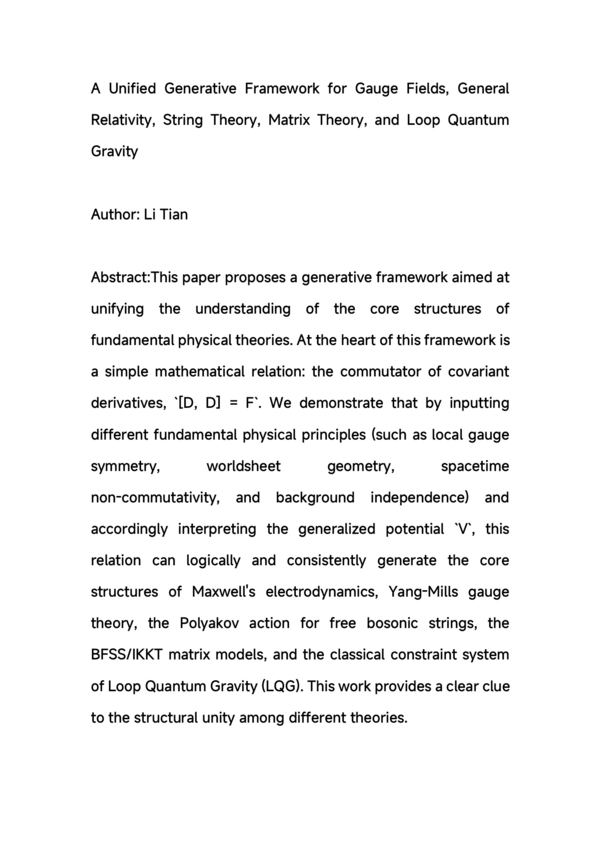 (PDF) A Unified Generative Framework for Gauge Fields, General ...