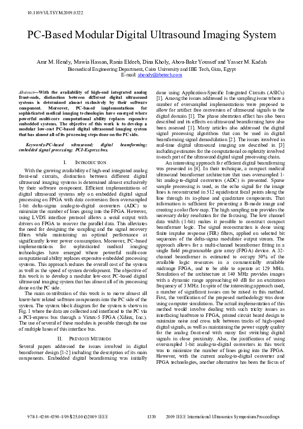 (PDF) PC-based modular digital ultrasound imaging system