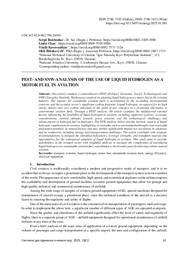 (PDF) PEST-AND SNW-ANALYSIS OF THE USE OF LIQUID HYDROGEN AS A MOTOR ...