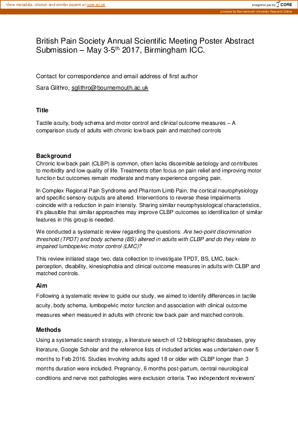 (PDF) Tactile acuity, body schema and motor control and clinical ...