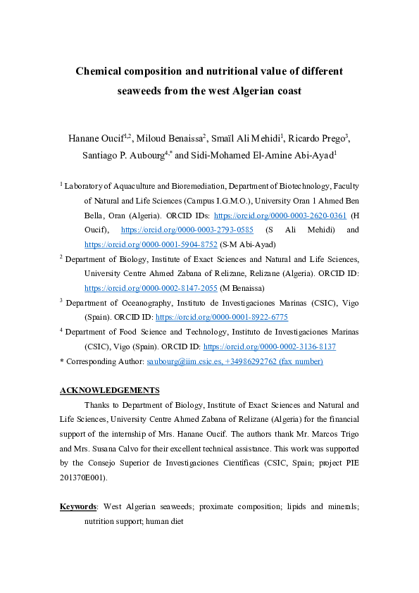 (PDF) Chemical Composition and Nutritional Value of Different Seaweeds ...