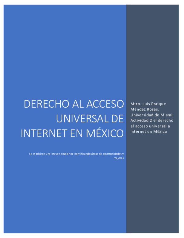 (PDF) DERECHO AL ACCESO UNIVERSAL DE INTERNET EN MÉXICO