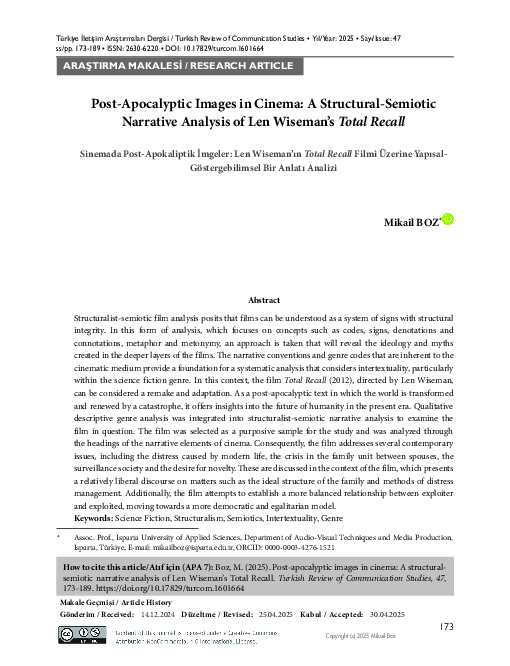 (PDF) Post-Apocalyptic Images in Cinema: A Structural-Semiotic ...