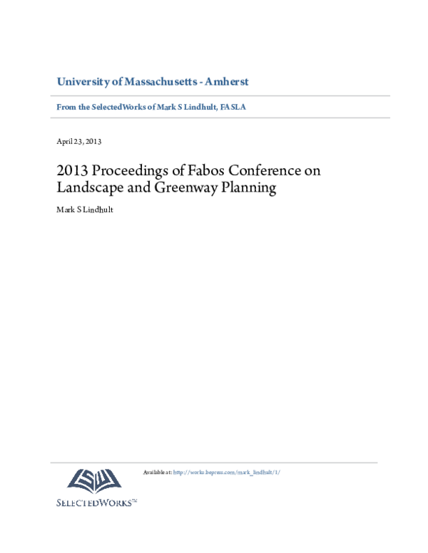(PDF) 2013 Proceedings of Fabos Conference on Landscape and Greenway ...