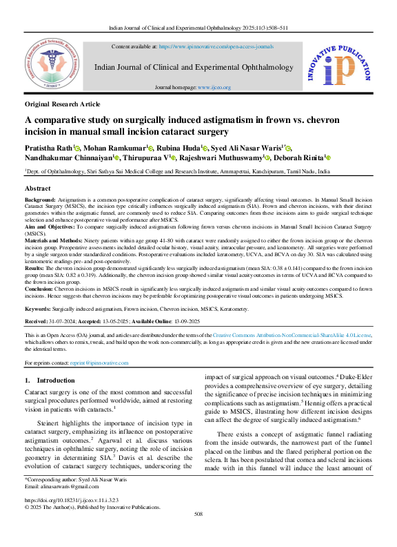 (PDF) A comparative study on surgically induced astigmatism in frown vs ...
