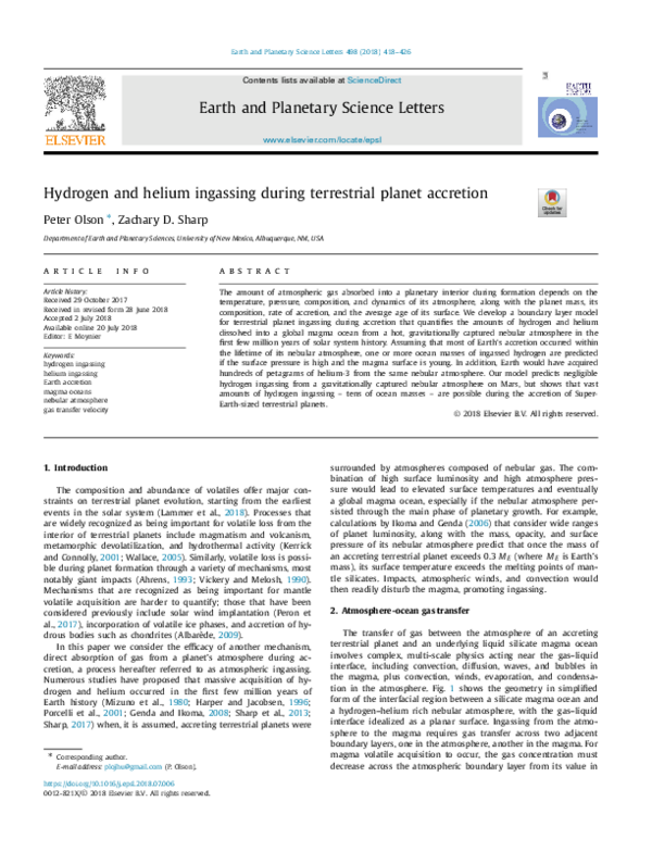(PDF) Earth and Planetary Science Letters