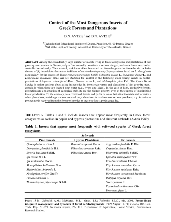 (PDF) Control of the most dangerous insects of Greek forests and ...