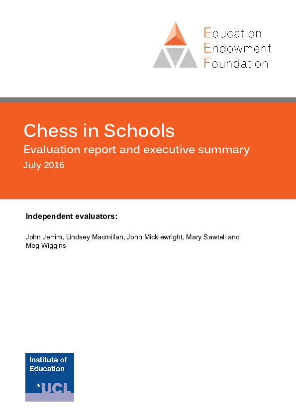 (PDF) Chess in Schools: Evaluation Report and Executive Summary