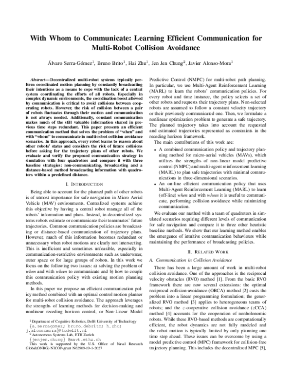 (PDF) With Whom to Communicate: Learning Efficient Communication for ...