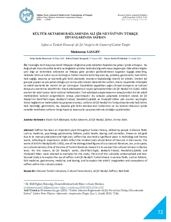 (PDF) SUBLIME PORTE DUSUNCE AKTARIMLARI ARASTIRMALARI DERGISI KULTUR ...