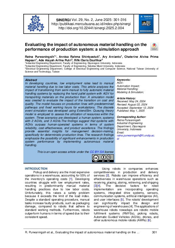 (PDF) Evaluating The Impact of Autonomous Material Handling on The ...