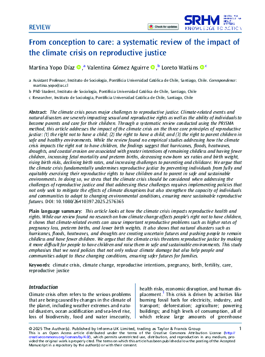 (PDF) From conception to care: a systematic review of the impact of the ...