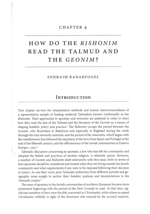 (PDF) Ephraim Kanarfogel, “How Do the Rishonim Read the Talmud and the ...