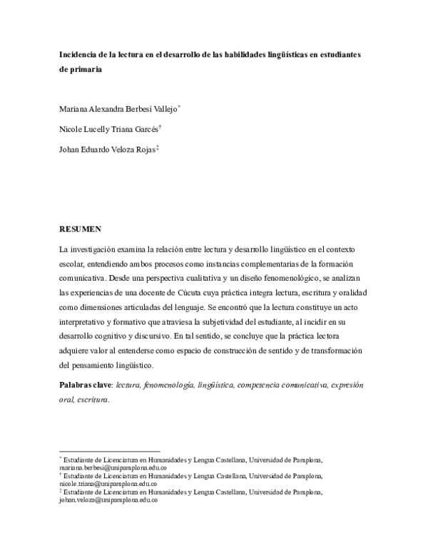 (PDF) Incidencia de la lectura en el desarrollo de las habilidades ...