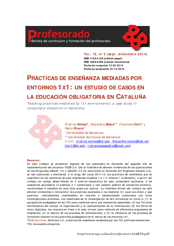 (PDF) Teaching practices mediated by 1x1 environments: a case study in ...