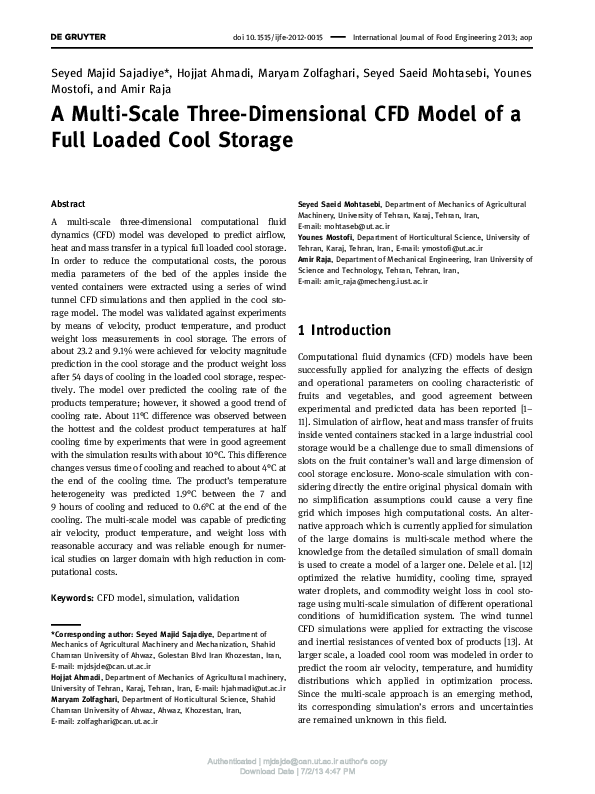 (PDF) A full three dimensional Navier-Stokes numerical simulation of ...