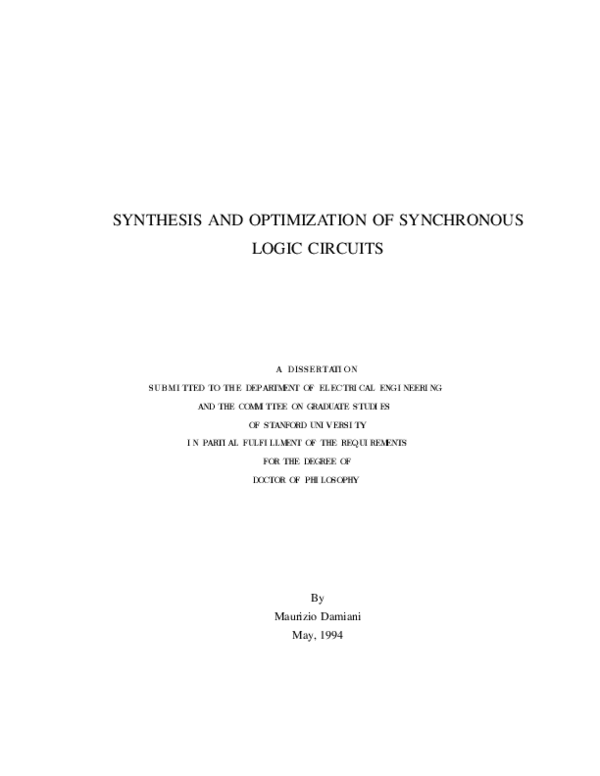 (PDF) Synthesis and optimization of synchronous logic circuits from ...