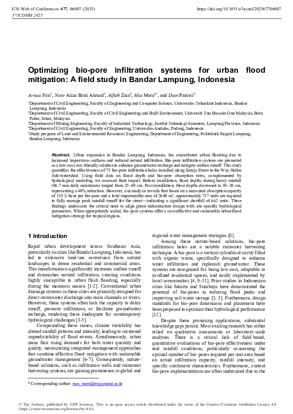 (PDF) Optimizing bio-pore infiltration systems for urban flood ...