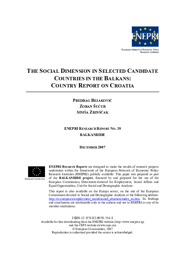 (PDF) The Social Dimension in Selected Candidate Countries in the ...