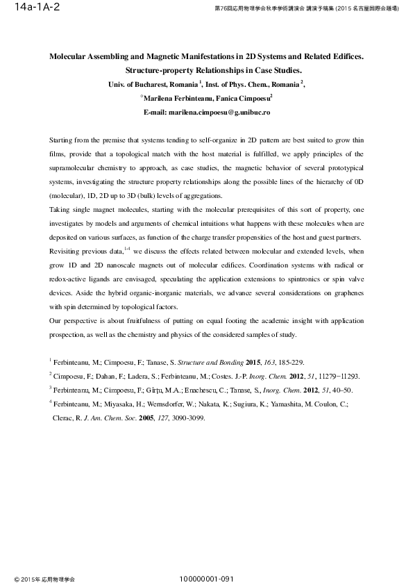 (PDF) Molecular Assembling and Magnetic Manifestations in 2D Systems ...