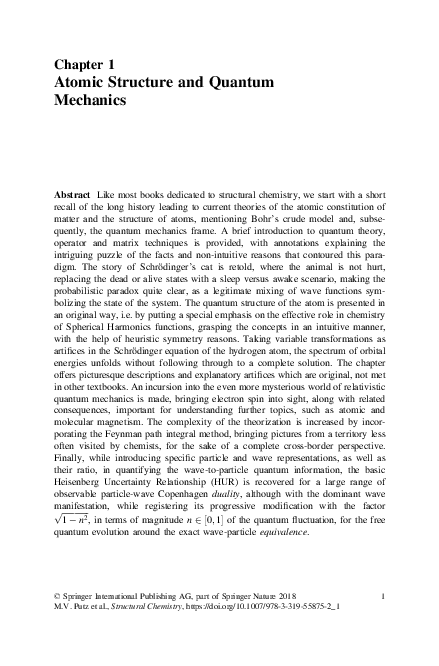 (PDF) Atomic Structure and Quantum Mechanics