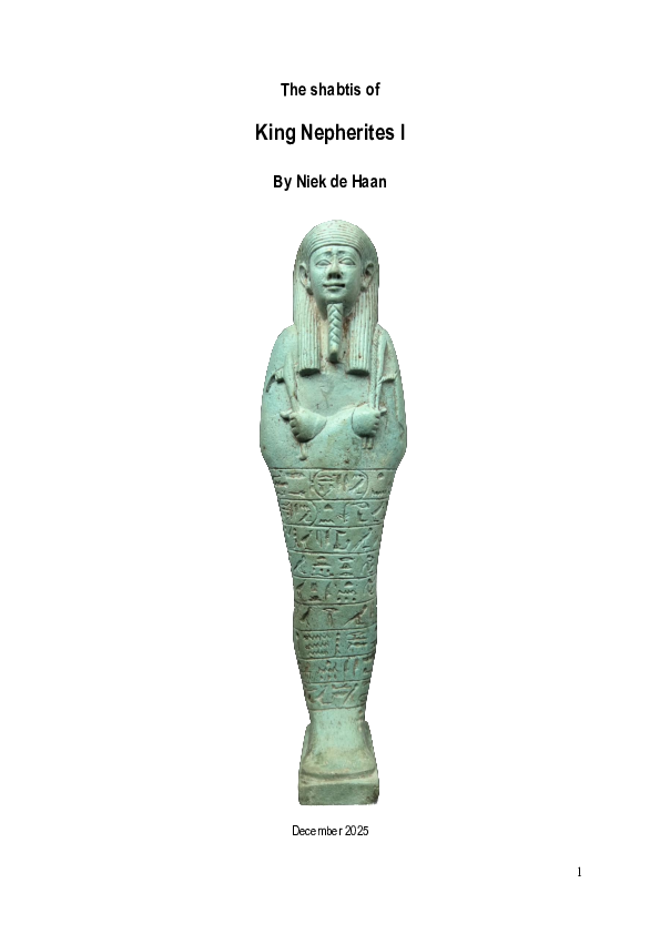 (PDF) The shabtis of King Nepherites I