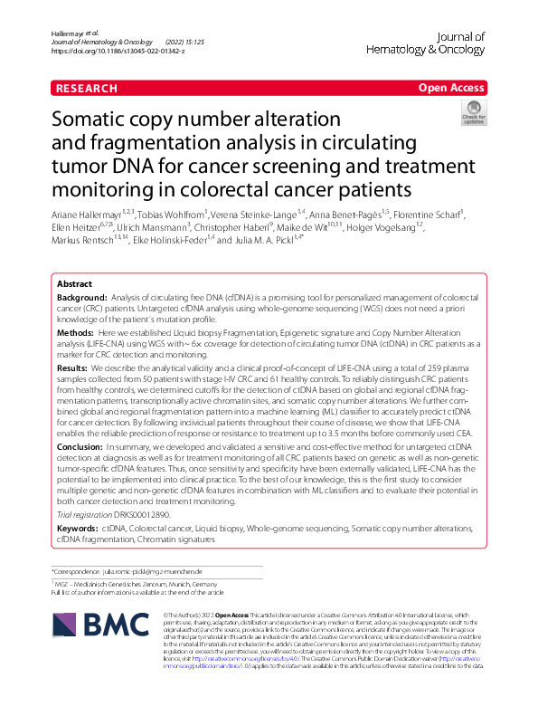 (PDF) Somatic copy number alteration and fragmentation analysis in ...