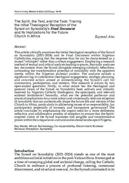(PDF) The Spirit, the Text, and the Task꞉ Tracing the Initial ...